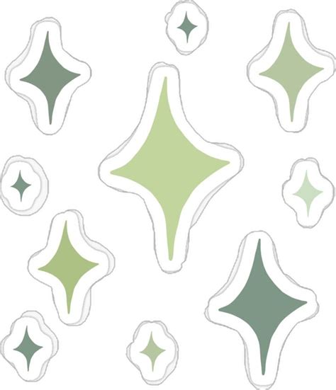 🌟 Grab Your Free Sticker Bundle Stars Stickers Pack Green Aesthetic