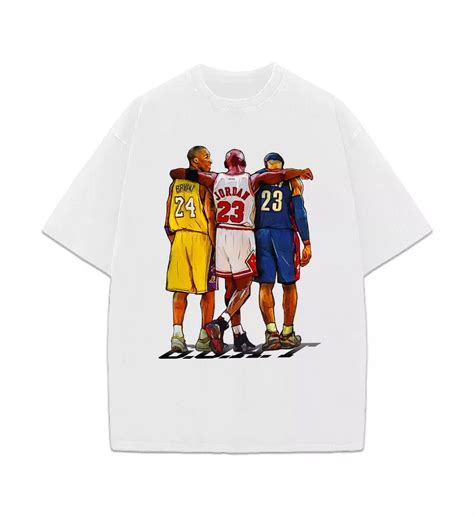 Kobe Bryant Michael Jordan Lebron James Basketball Goat Tribute Graphic