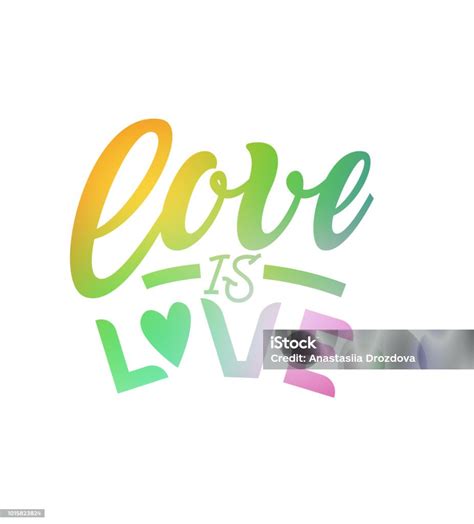 게이 글자 인쇄 재료와 디자인 요소에 대 한 문자 Lgbt 무지개 손으로 개념적 포스터 필기 구를 사랑 사랑 흰색 배경에 고립 이다 벡터 일러스트 레이 션 0명에 대한 스톡