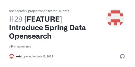 Feature Introduce Spring Data Opensearch · Issue 28 · Opensearch Projectopensearch Clients