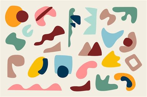Premium Vector Collection Of Hand Drawn Flat Abstract Shapes Irregular Shape