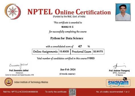 manu k c on linkedin python datascience nptel