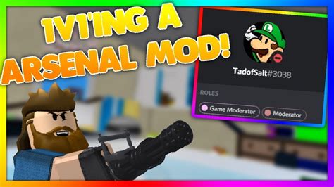 1v1ing A Arsenal Moderator Roblox Arsenal Youtube