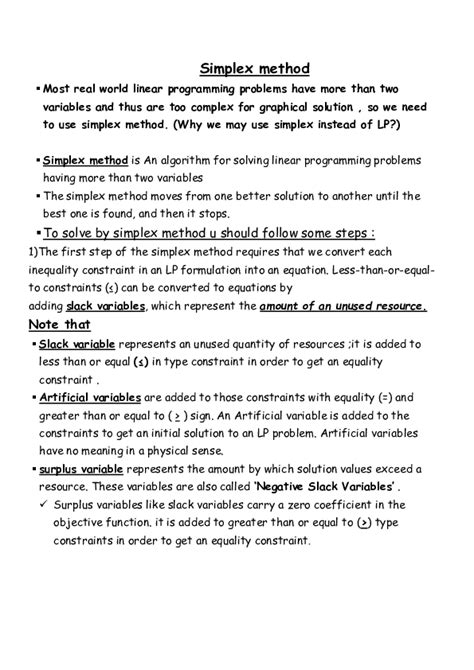 Doc Simplex Method