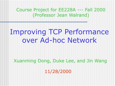 Ppt Improving Tcp Performance Over Ad Hoc Network Powerpoint Presentation Id4074651