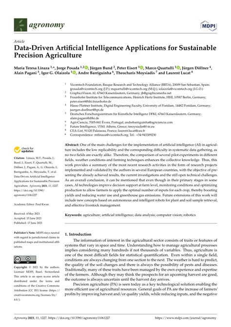 Pdf Data Driven Artificial Intelligence Applications For Sustainable