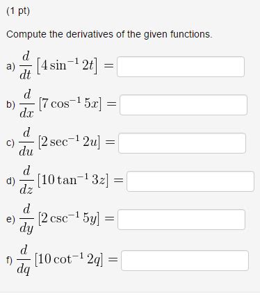 Solved Math Derivatives Of Inverse Functions Chegg