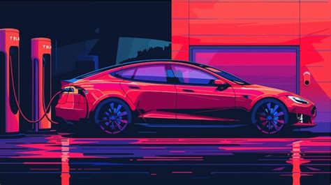 Opened Electric Car Socket Vector Illustration Premium Ai Generated