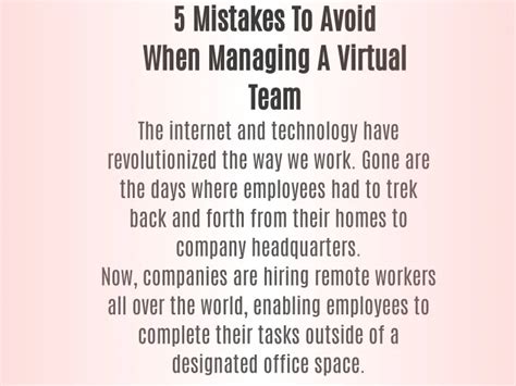 Ppt 5 Mistakes To Avoid When Managing A Virtual Team Powerpoint Presentation Id 12228889