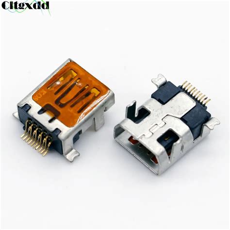 Cltgxdd 10~100pcs Female Mini Usb Jack Socket Connector Type B 10 Pin