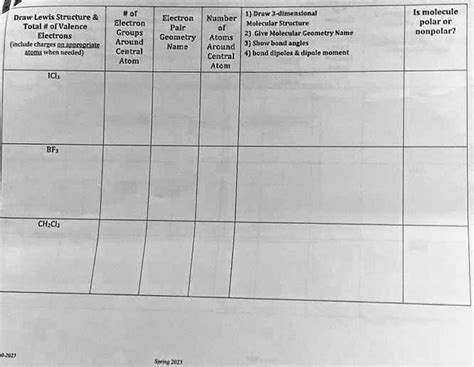 Solved Draw Lewis Structure Of 1draw 3 Dimensional Electron Number Total Of Valence