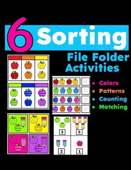 File Folder Activities Color Sorting Patterns Counting Set Of 6