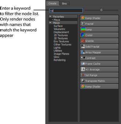 Create Render Node Window