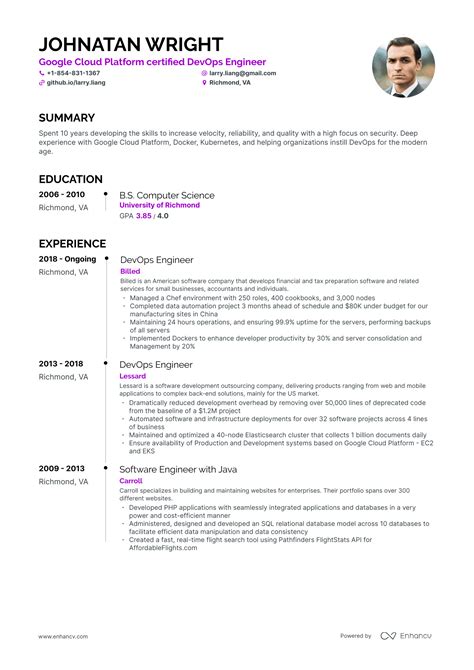Devops Engineer Resume Examples Guide For