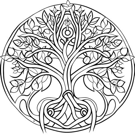 Intricate Tree Colouring Pages Tree Coloring Pages For Adults Free
