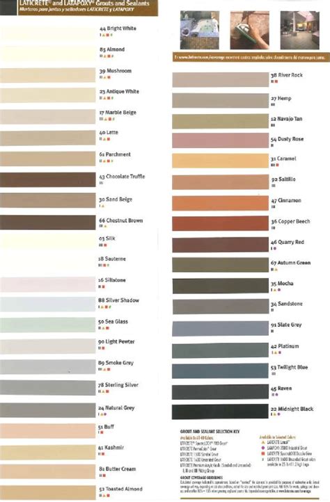 Custom Building Products Grout Color Chart
