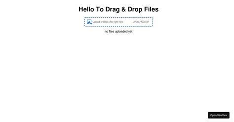 React Drag Drop Files Examples Codesandbox