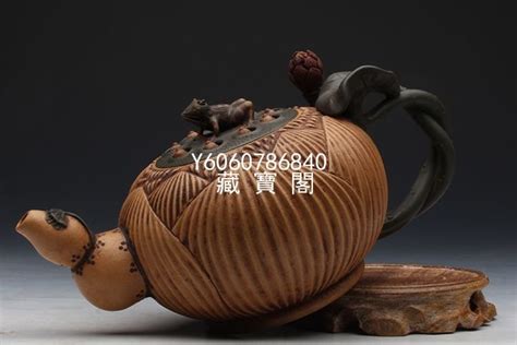 藏寶閣宜興紫砂 老紫砂壺 名家大師 蔣蓉早期全手工製作 青蛙蓮藕壺 Cmhy1561 Yahoo奇摩拍賣