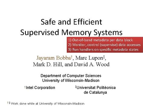safe and efficient supervised memory systems 1 outofband