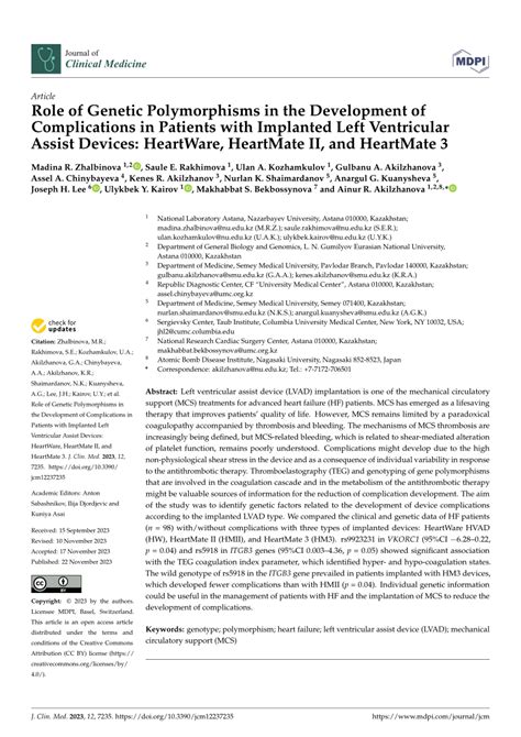 Pdf Role Of Genetic Polymorphisms In The Development Of Complications