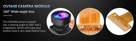 Aideepen Ov5640 Camera Module 160° Wide Angle Lens 5 Megapixel Lens For Esp32 Stm32