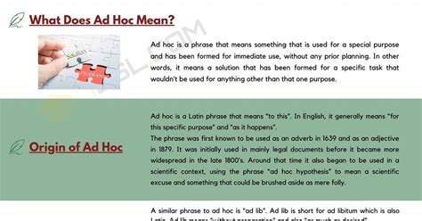 What Does The Latin Phrase Ad Hoc Mean • 7esl