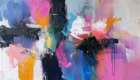 Experience Vibrant Abstract Art With Bold Colors And Brushstrokes Adding Creativity To Your
