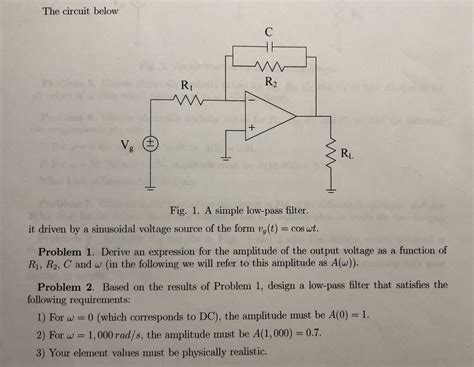 answered the circuit below r2 ri rl fig 1 a simple low pass filter