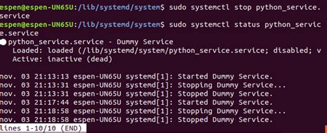 Python As Systemctl Service E Lo Engineer Log Out