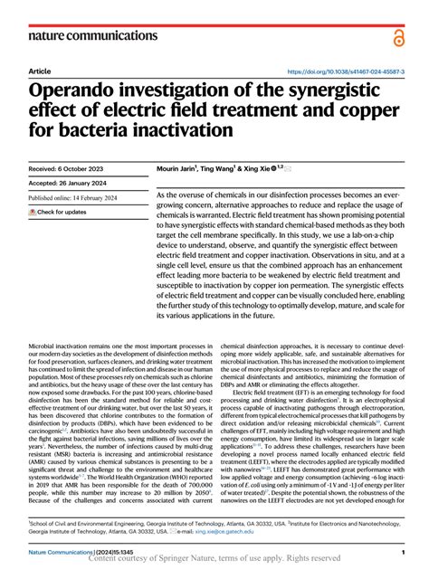 Pdf Operando Investigation Of The Synergistic Effect Of Electric