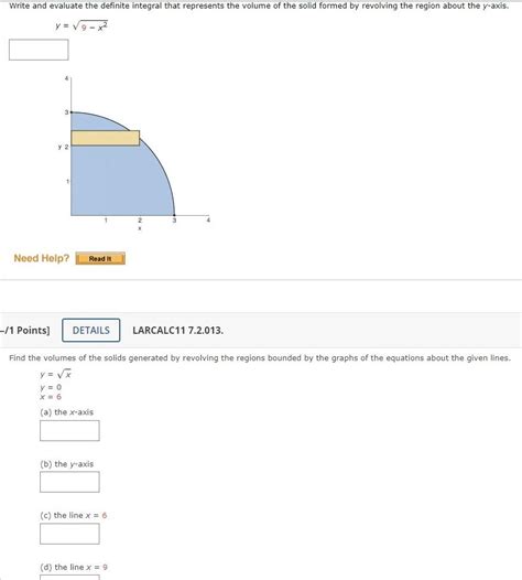 Solved Write And Evaluate The Definite Integral That