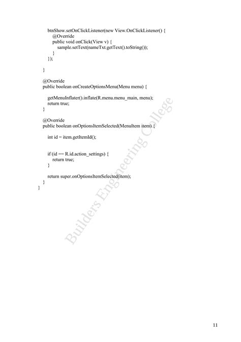 Cs6611 Mobile Application Development Lab Manual 2018 19 Pdf