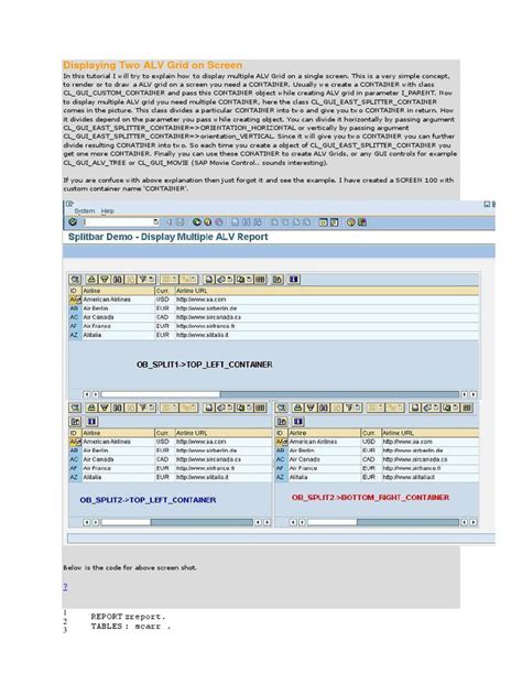 Pdf Displaying Two Alv Grid On Screen Dokumentips