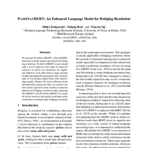 Pairspanbert An Enhanced Language Model For Bridging Resolution Acl