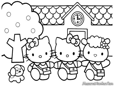 Gambar Mewarnai Hello Kitty Mewarnai Gambar