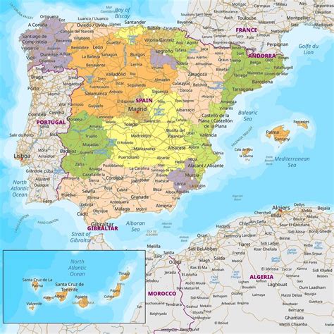 Regions Map Of Spain