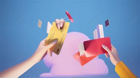 원활한 온라인 쇼핑 결제를 위해 신용카드와 상품권을 활용하는 3d 손 그림 손 배경 쇼핑 카드 배경 3d 손 배경 이미지 Hd 손 쇼핑 카드 3d 손 배경 사진