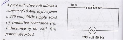 Solved A A Pure Inductive Coil Allows A T Curent Chegg Com