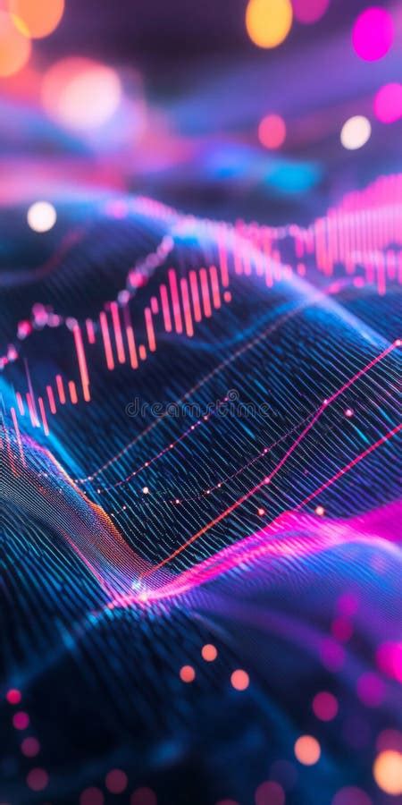 Abstract Vibrant Digital Data Visualization With Colorful Waves And Light Patterns In Technology