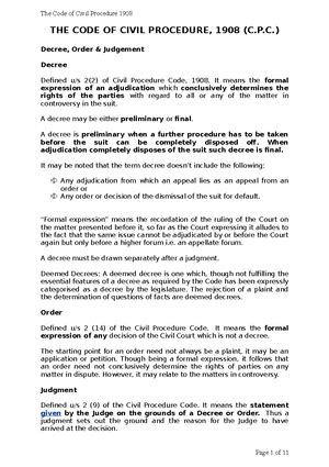 CPC Notes Meaning And Essentials Of The Suit Under CPC Introduction The Term