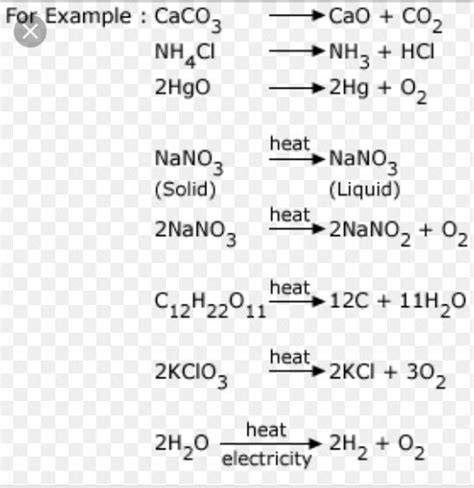 Give An Example Of Decomposition Reaction And Addition Reaction