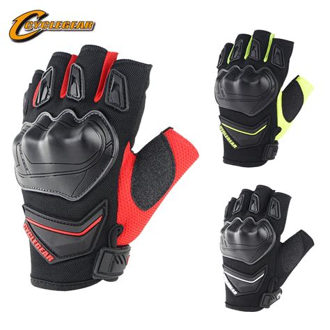 여름용 통기성 오토바이 장갑 남자 멋진 하프 핑거 장갑 모토크로스 모토 레이싱 모터바이크 글러브 Aliexpress