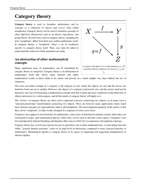 Category Theory Category Theory Mathematical Relations