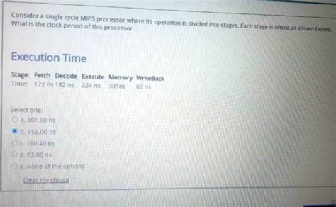 Solved Consider A Single Cycle Mips Processor Where Its Chegg