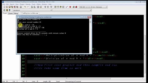Wright A Program To Add Subtract Multiply And Divide Two Number In C Youtube