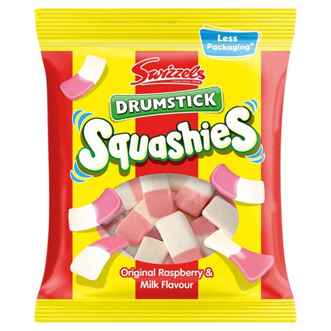 Swizzels Drumsticks Squashies Original Raspberry And Milk Flavour