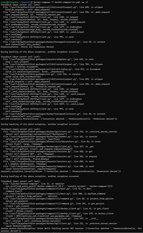 Multiple Error When Trying To Get Docker Compose Ce Yaml Up Need User