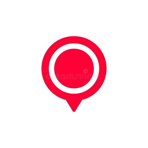 Gps Location Pin Icon In Bold Red With Simple Circular Design For Map
