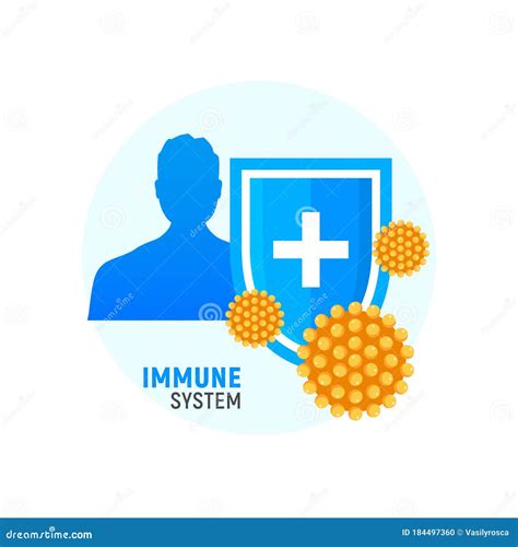 Immune System Vector Icon Logo Health Bacteria Virus Protection Stock