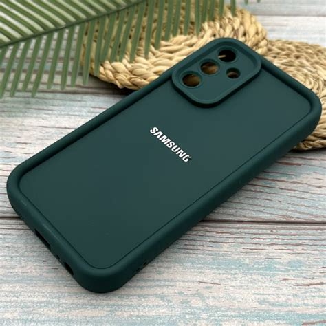 قاب گوشی Galaxy A15 سامسونگ سیلیکونی اورجینال Solid Case لوگو برجسته ضد ضربه محافظ لنز دار سبز